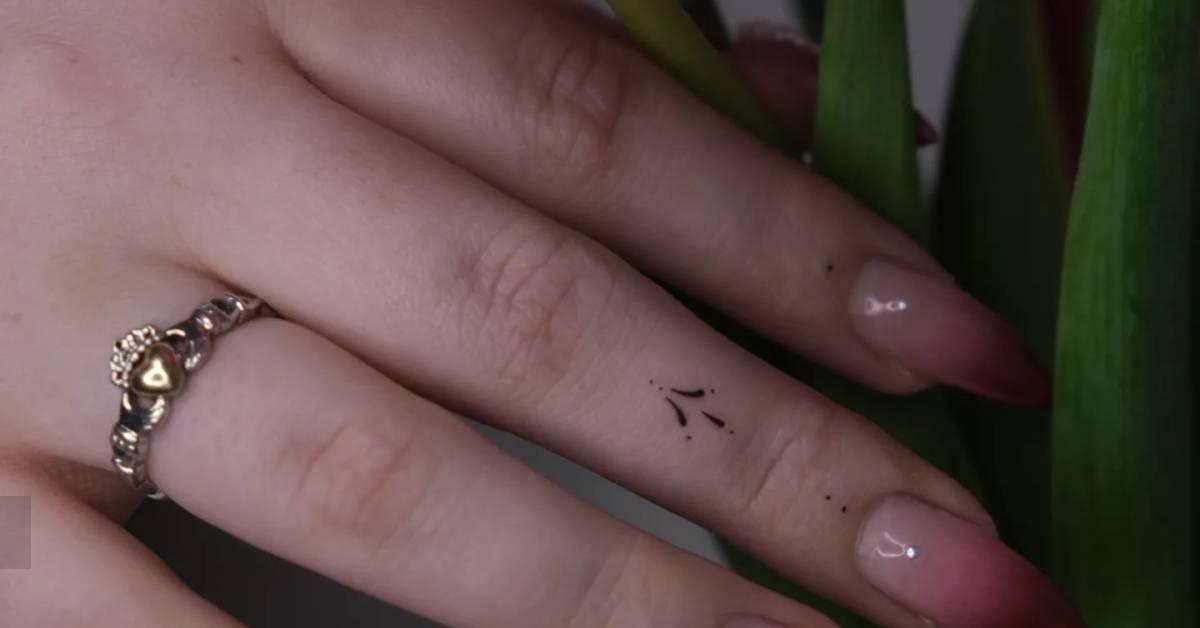 Minimalistic ornament and dots finger composition