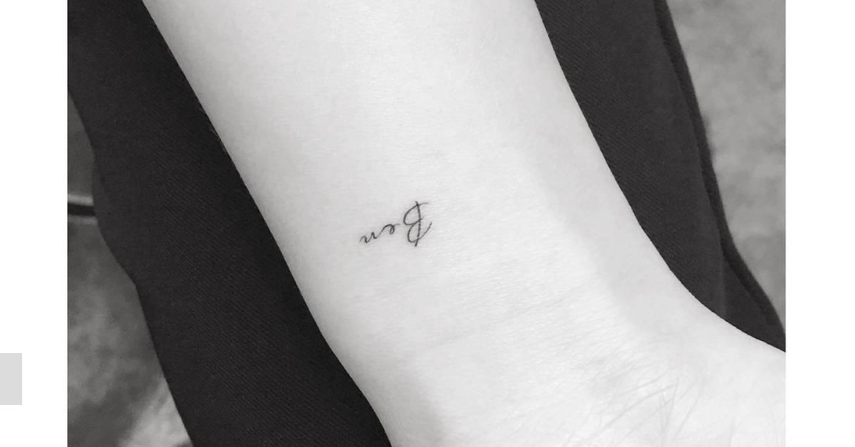 Lettering tattoo of the name "Ben" located on the