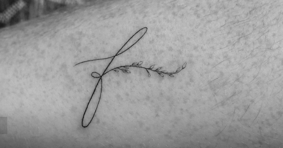 Letter "F" tattoo located on Ethan Payne's forearm.
