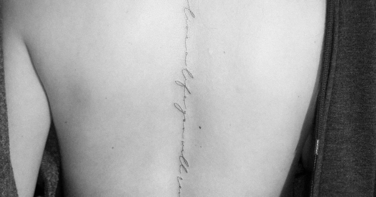 "Live a life you will remember" lettering tattoo