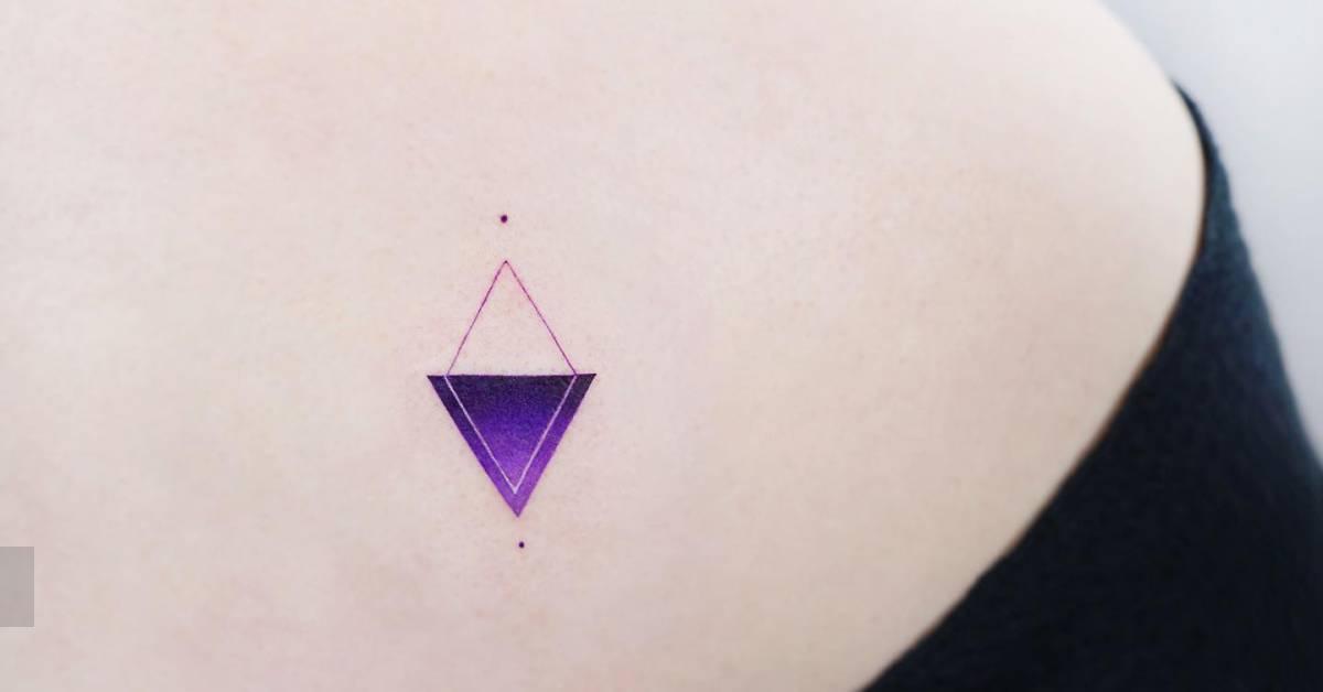 Rhombus tattoo in geometric style located on the