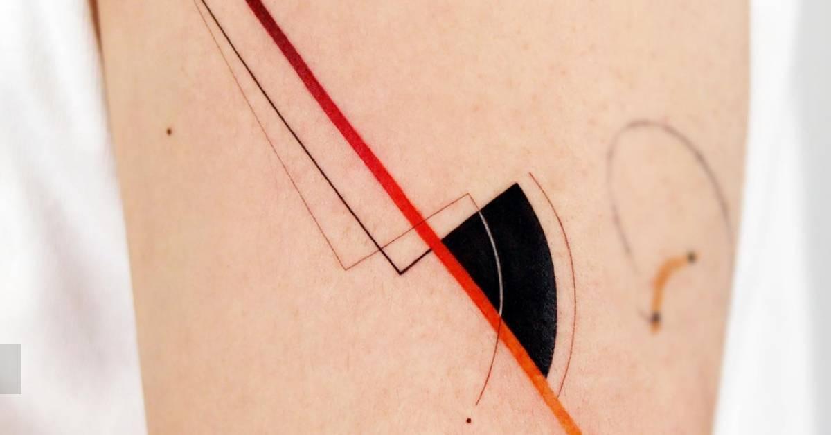 Spectrum abstract geometric tattoo located on the upper