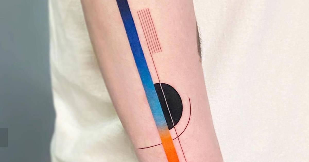 Spectrum abstract geometric tattoo located on the