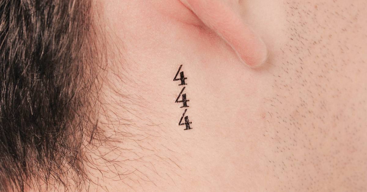 Vertical 444 temporary tattoo