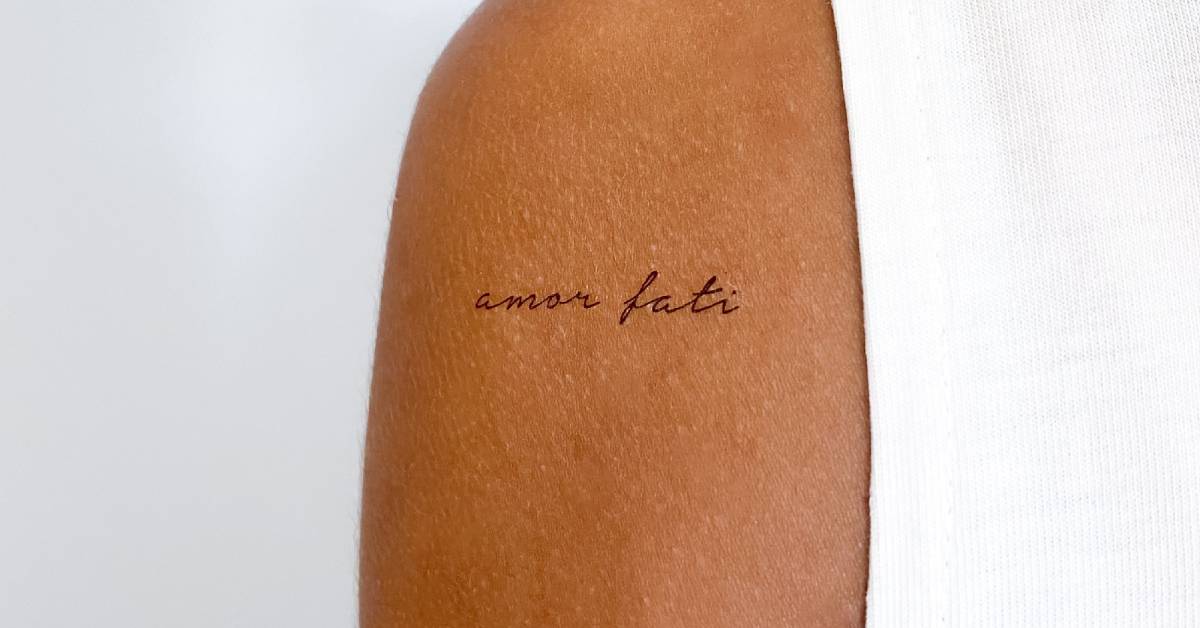 Handwritten font "amor fati" temporary lettering