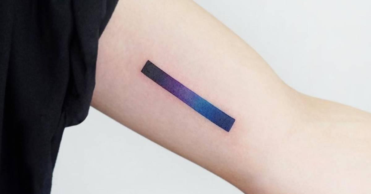 Spectrum line tattoo located on the inner arm.