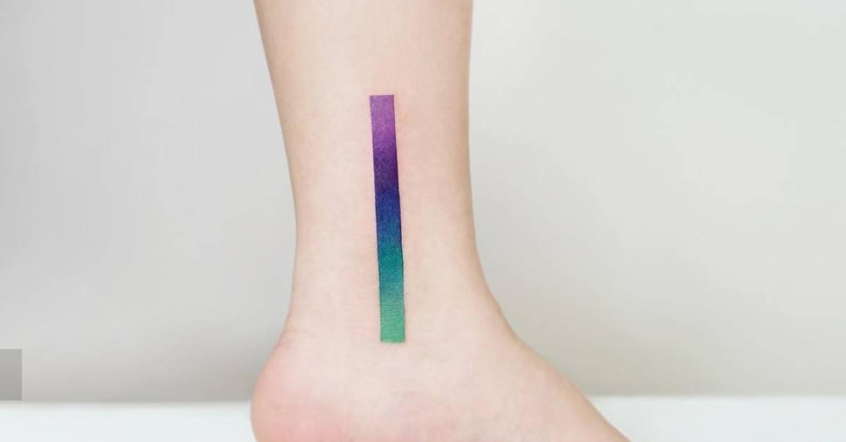 Spectrum line tattoo placed on the ankle.