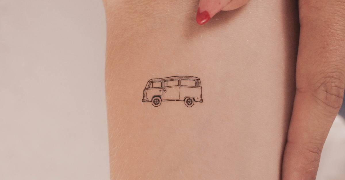 Volkswagen T2 Van temporary tattoo placed on the inner