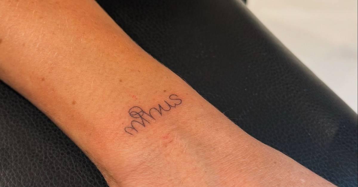 Signature tattoo placed on the wrist.