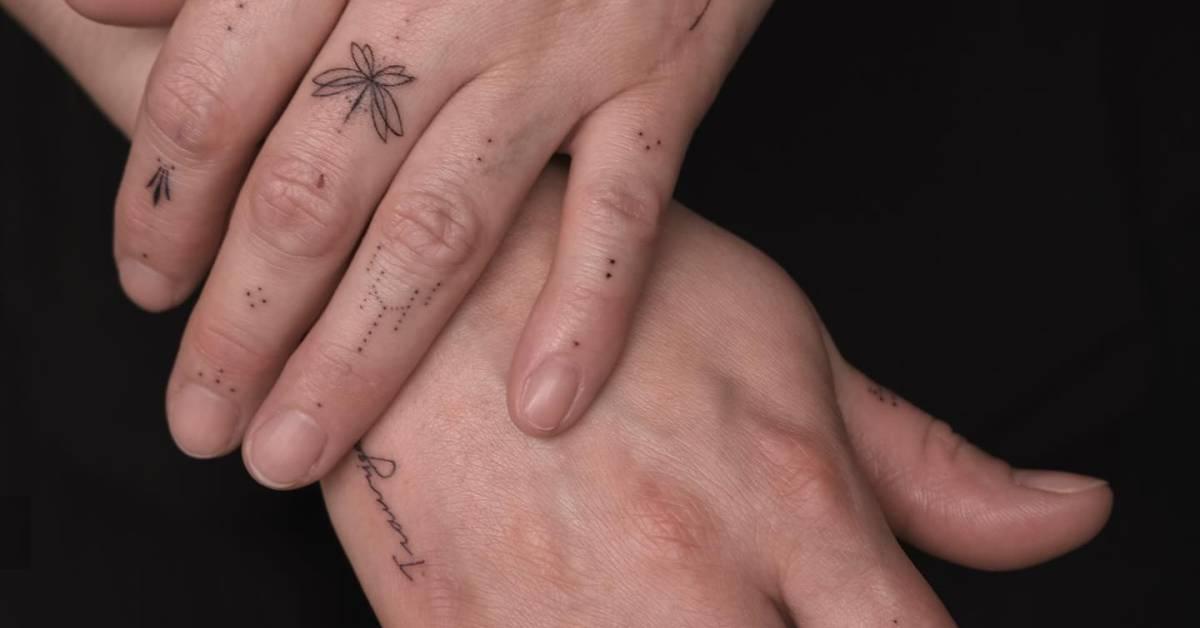 Hand poked individual matching finger composition