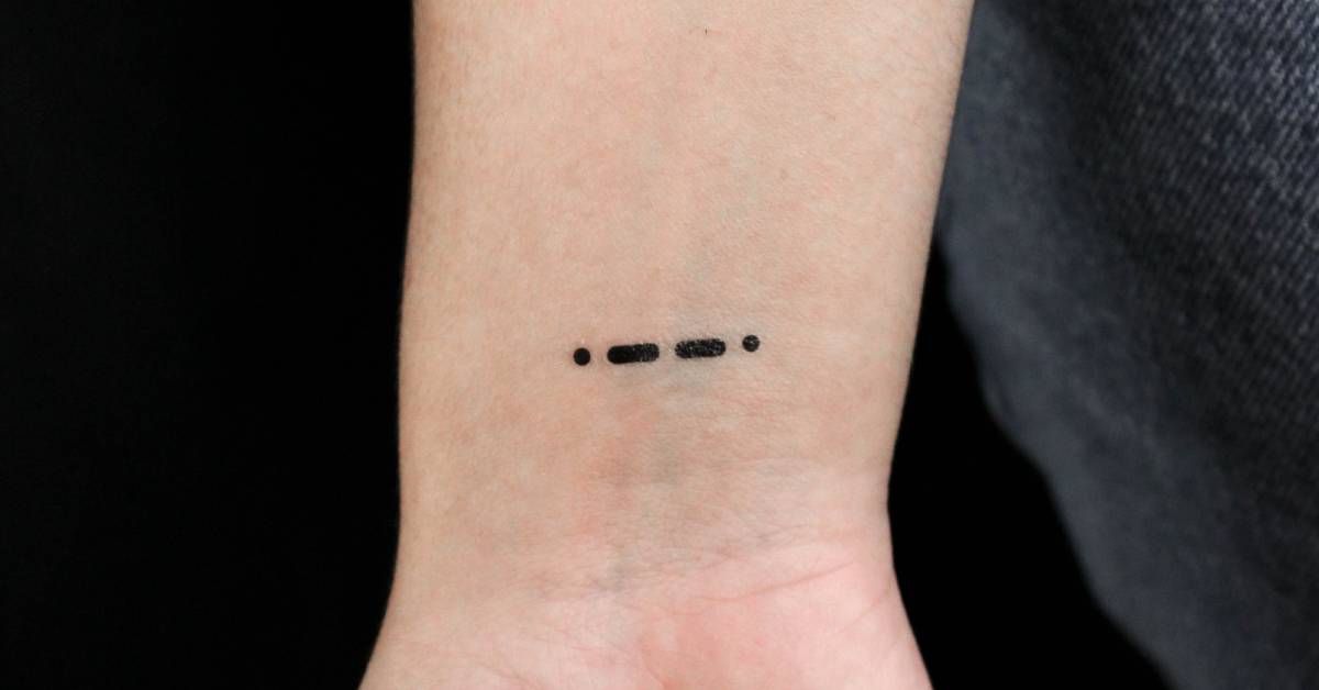Number Morse Code Tattoo Morse Code Tattoo Located On The Inner Arm.