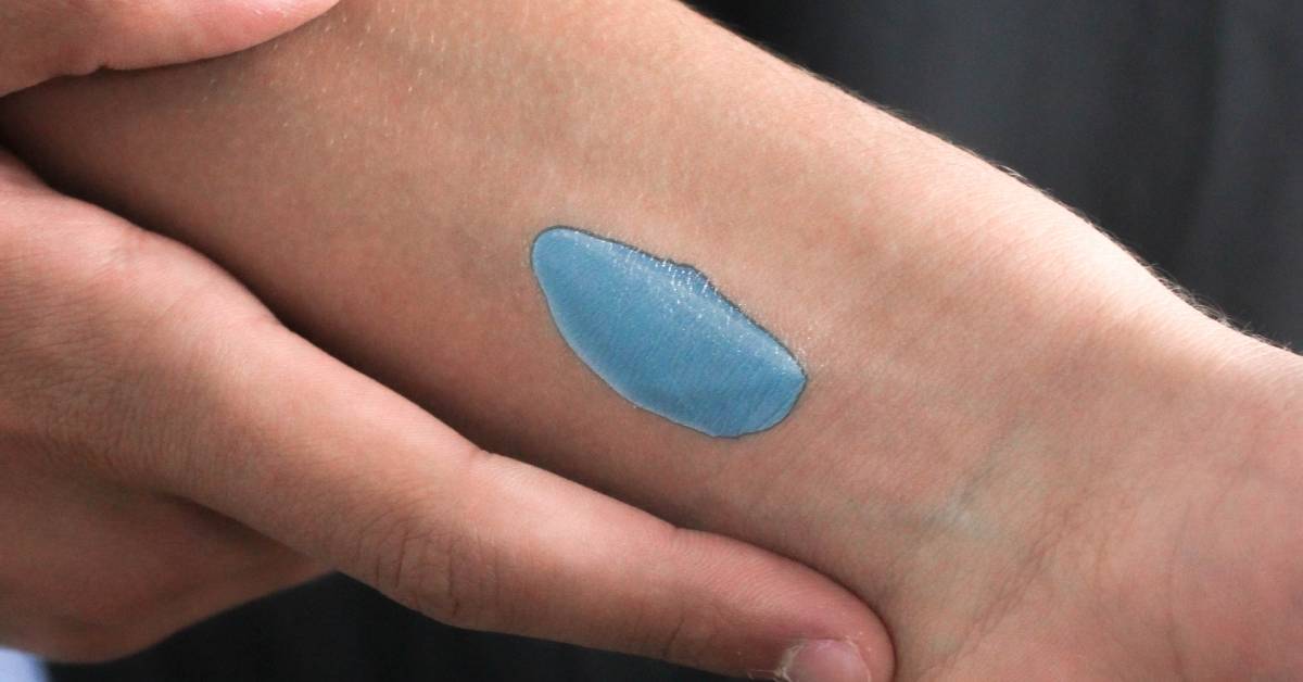 Turquoise brush stroke temporary tattoo