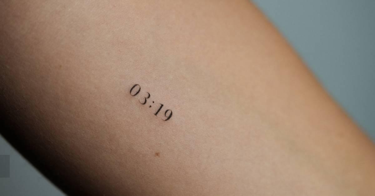 Little hour tattoo located on the inner forearm.