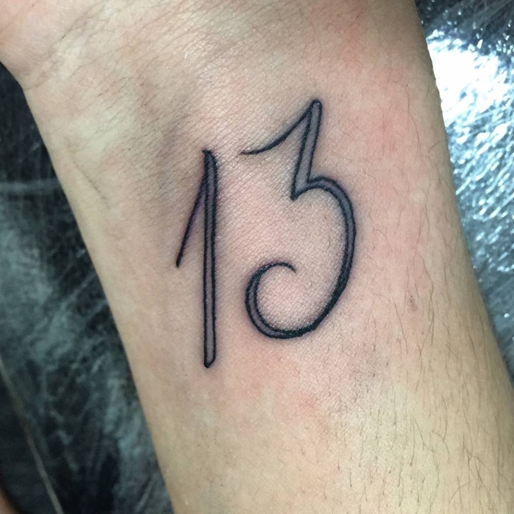 Lucky 13 Tattoo On The Wrist Lucky 13 Tattoo On The Wrist