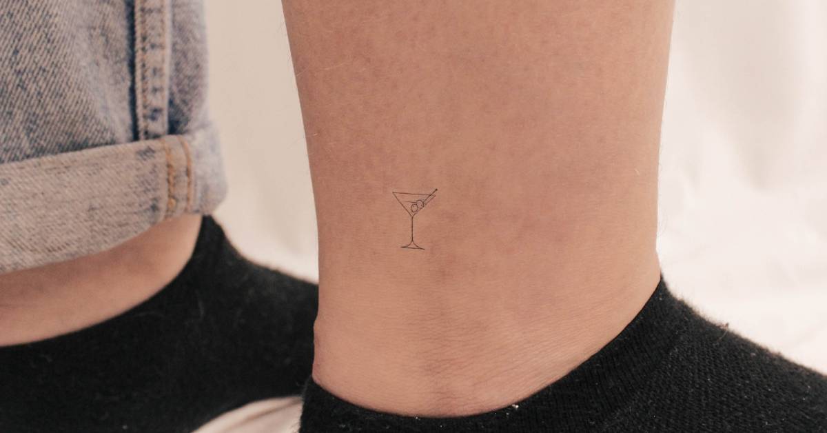Manhattan cocktail temporary tattoo