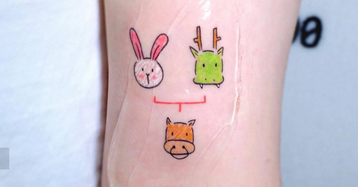 Chinese Zodiac - rabbit, dragon and ox.