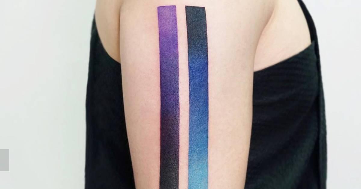 Spectrum tattoo located on the upper arm.