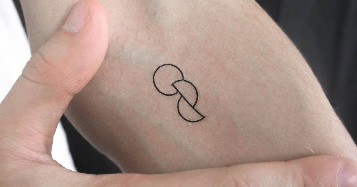 Small minimalistic organ donor symbol temporary tattoo