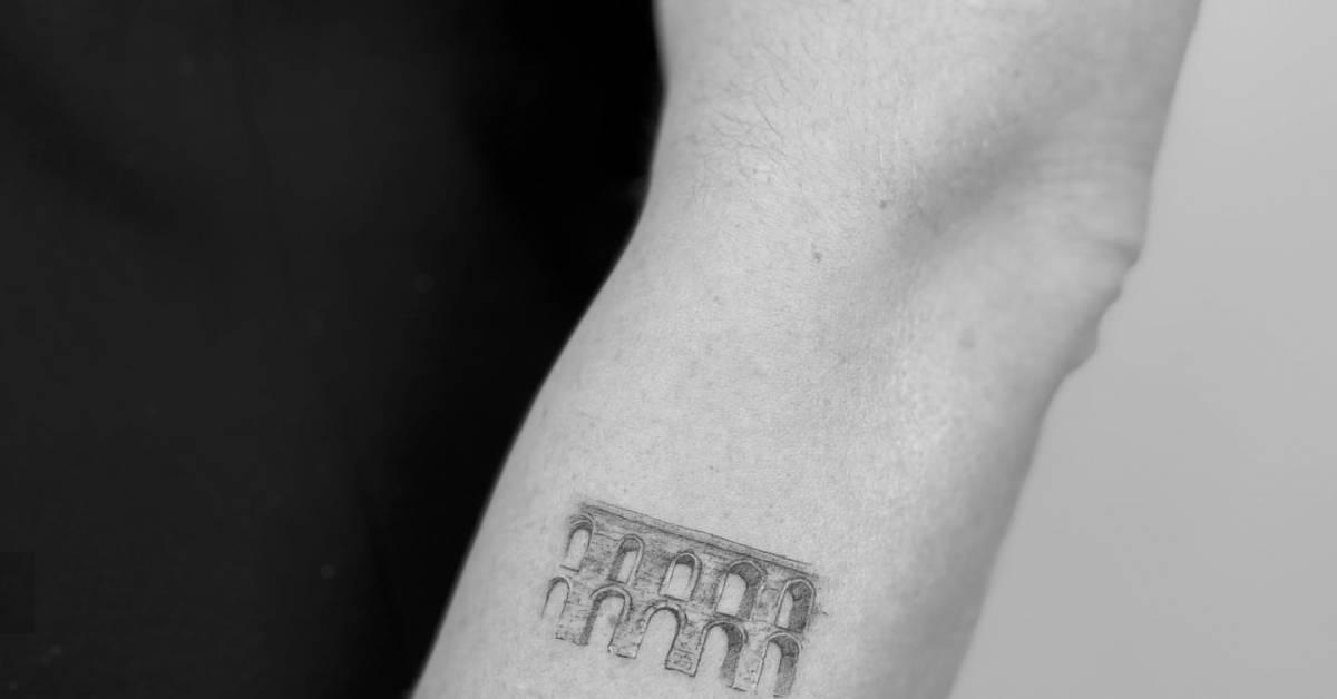 Aqueduct of Valens tattoo located on the forearm.