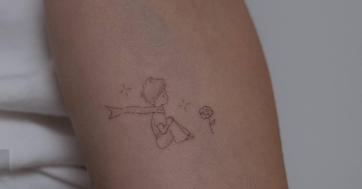 Cartoon style The Little Prince tattoo located on the