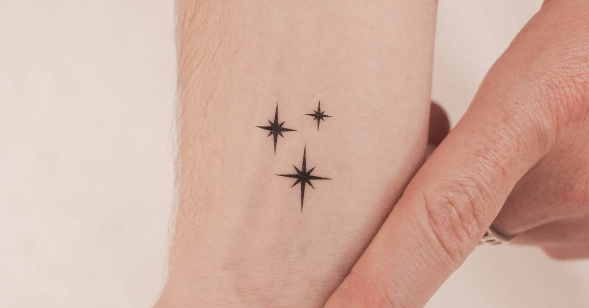 Small minimalistic stardust/sparkle temporary tattoo