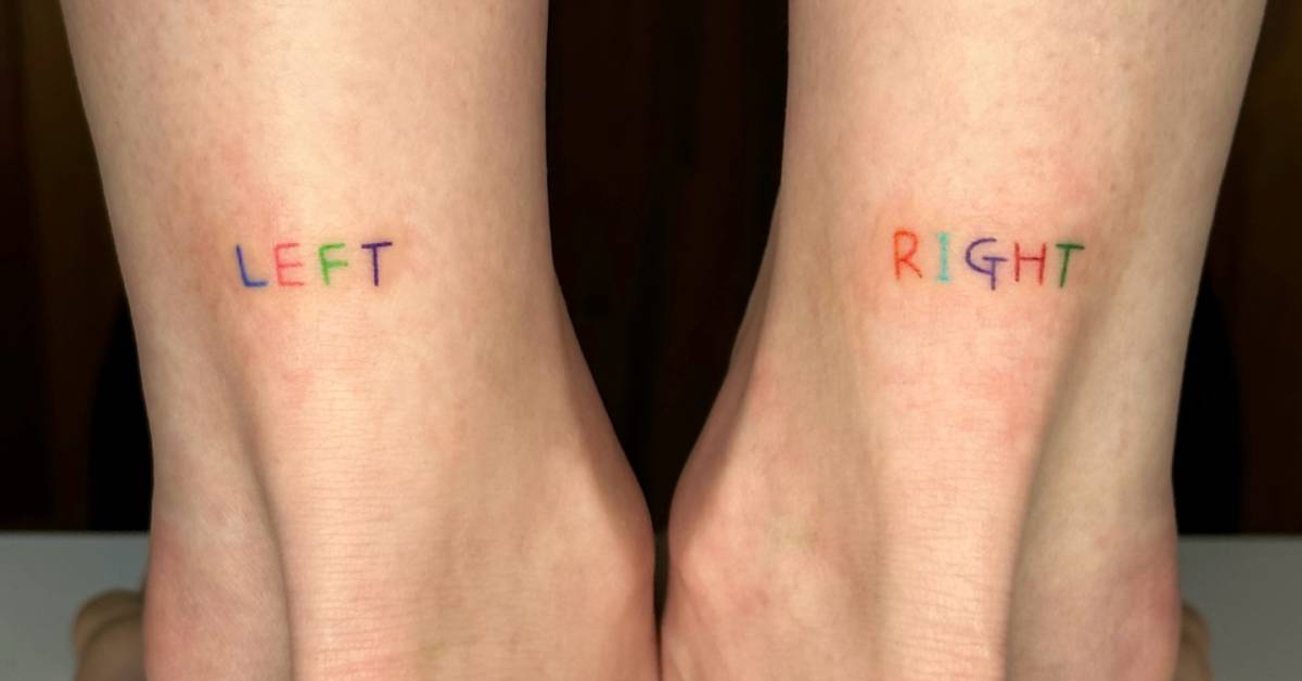 Individual matching "left" and "right" lettering