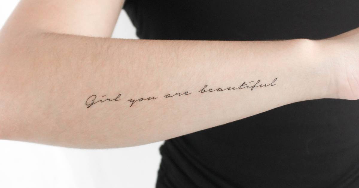Beautiful In Cursive Tattoo
