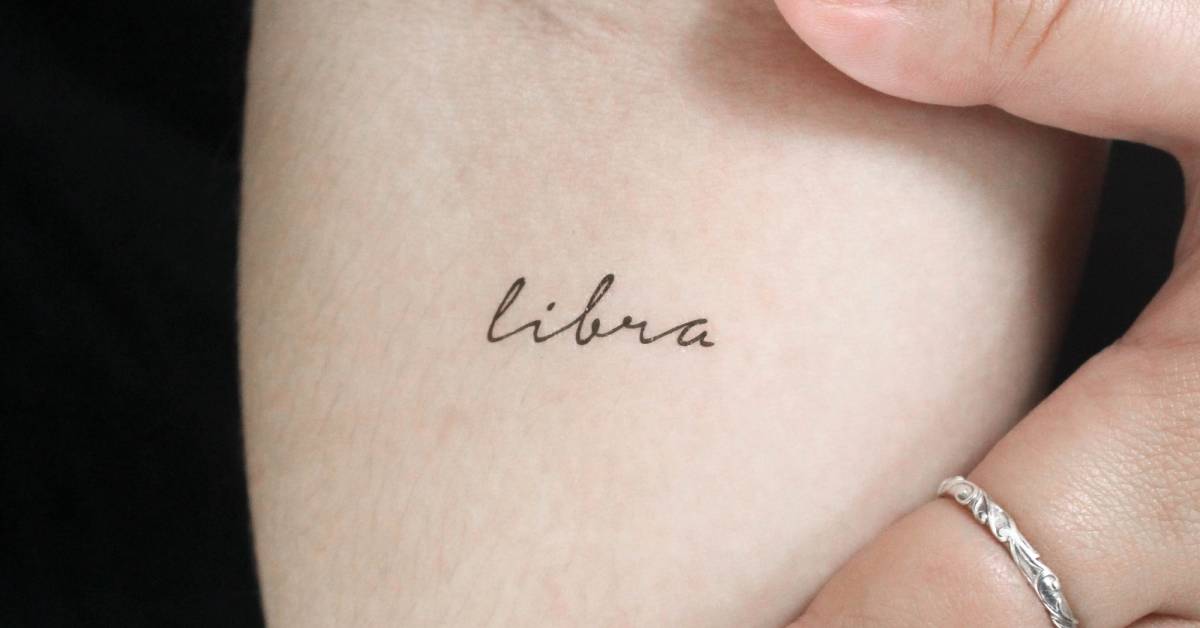 Handwritten font "Libra" temporary lettering tattoo
