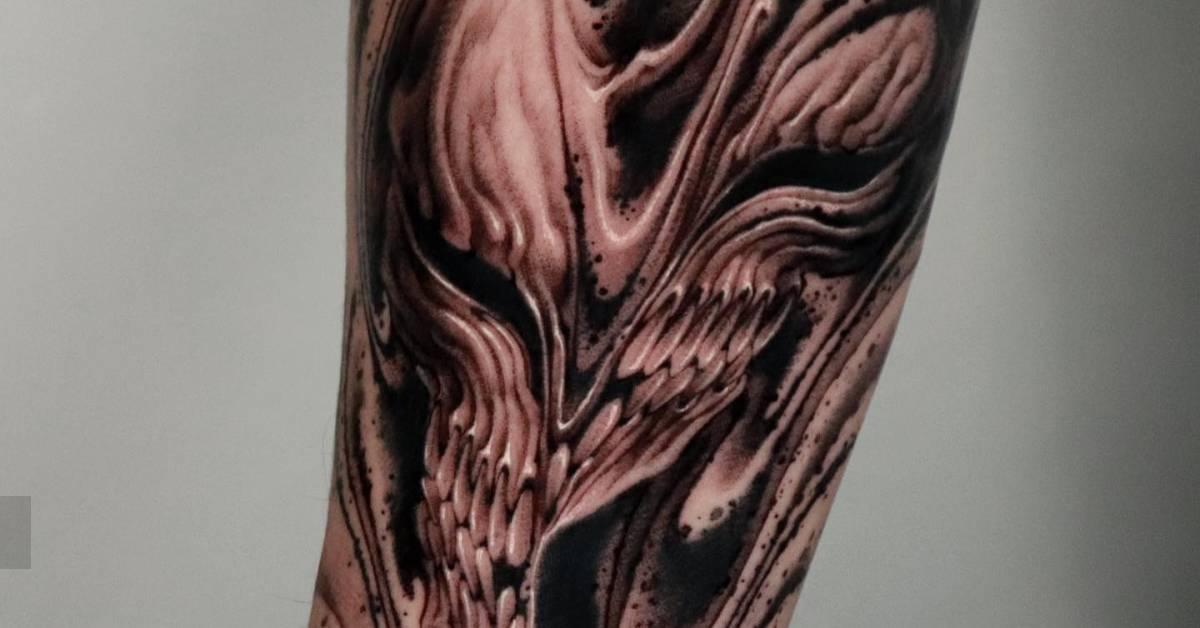 Abstract Ichigo tattoo in blackwork style done on the