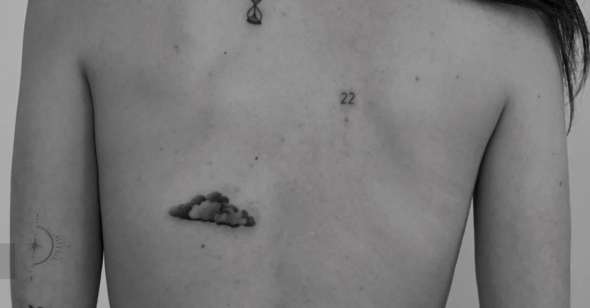 Back composition tattoos in illustrative style.