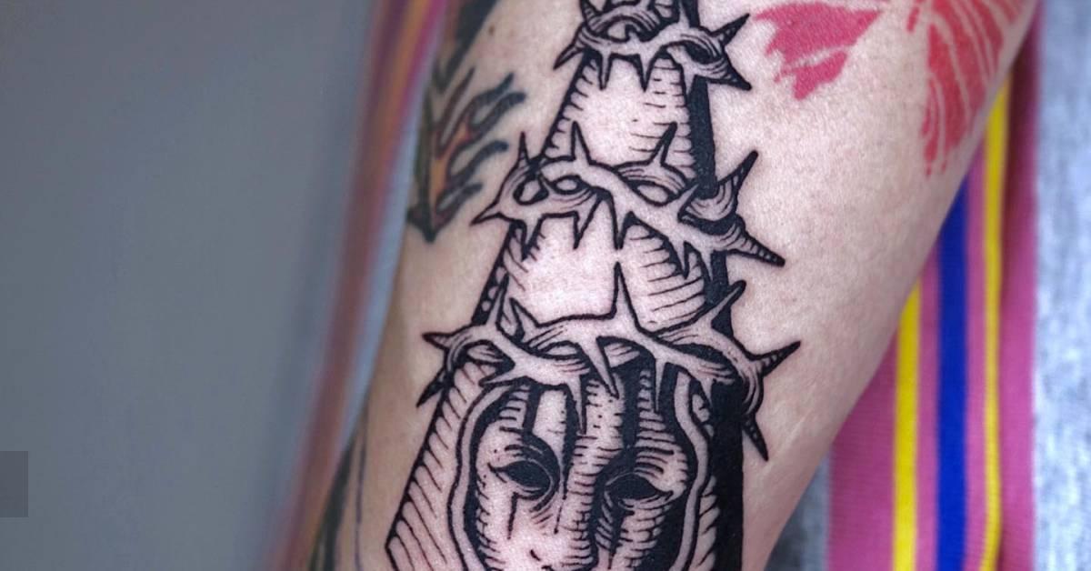 Penitent One from 'Blasphemous' tattooed on the inner