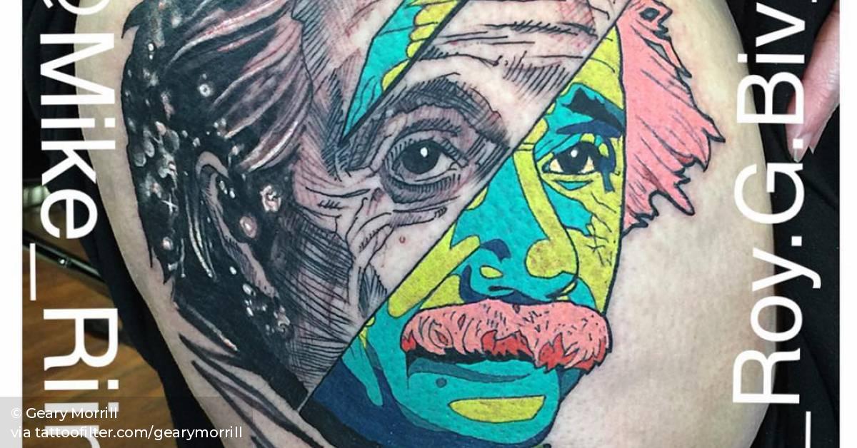 Einstein tattoo collaboration between Mike Riina and