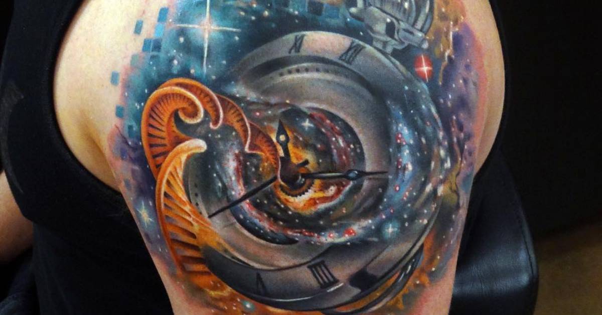 Morphing of the DNA helix with a pocket watch in space