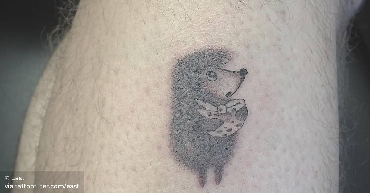 Fine line style "Hedgehog in the fog" tattoo on the